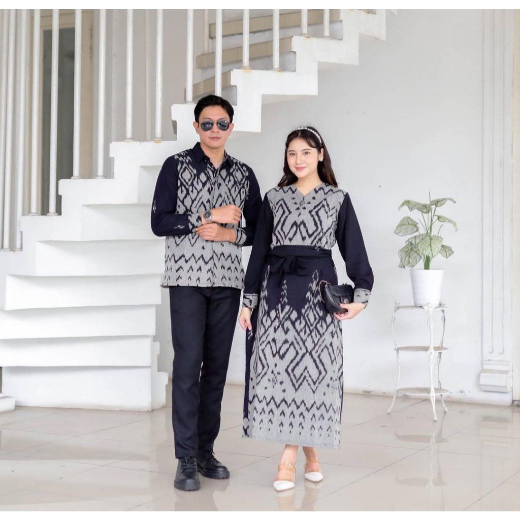 Jual Benang Raja Batik Couple Pria Wanita Tenun Blangket Hitam | Shopee ...