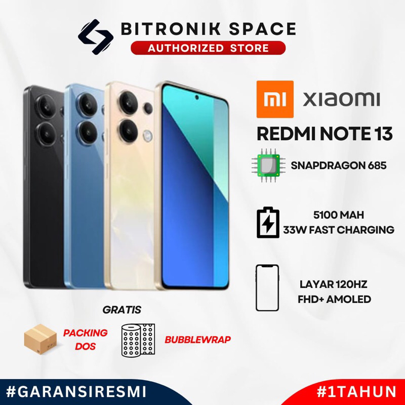 Jual Xiaomi Redmi Note 13 Snapdragon 685 8/256 GB Garansi Resmi ...