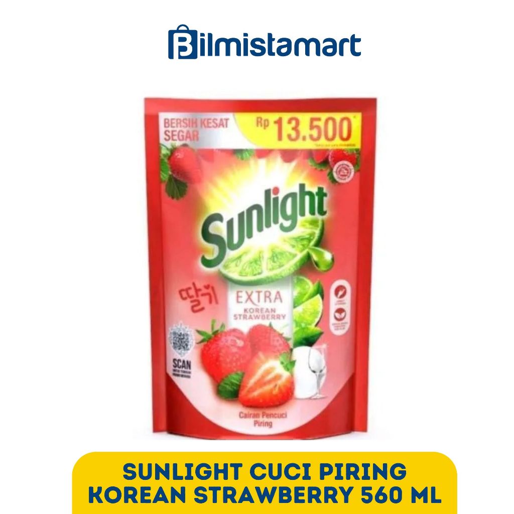 Jual Sunlight Sabun Cuci Piring Cair Refill Extra Korean Strawberry 650 ...