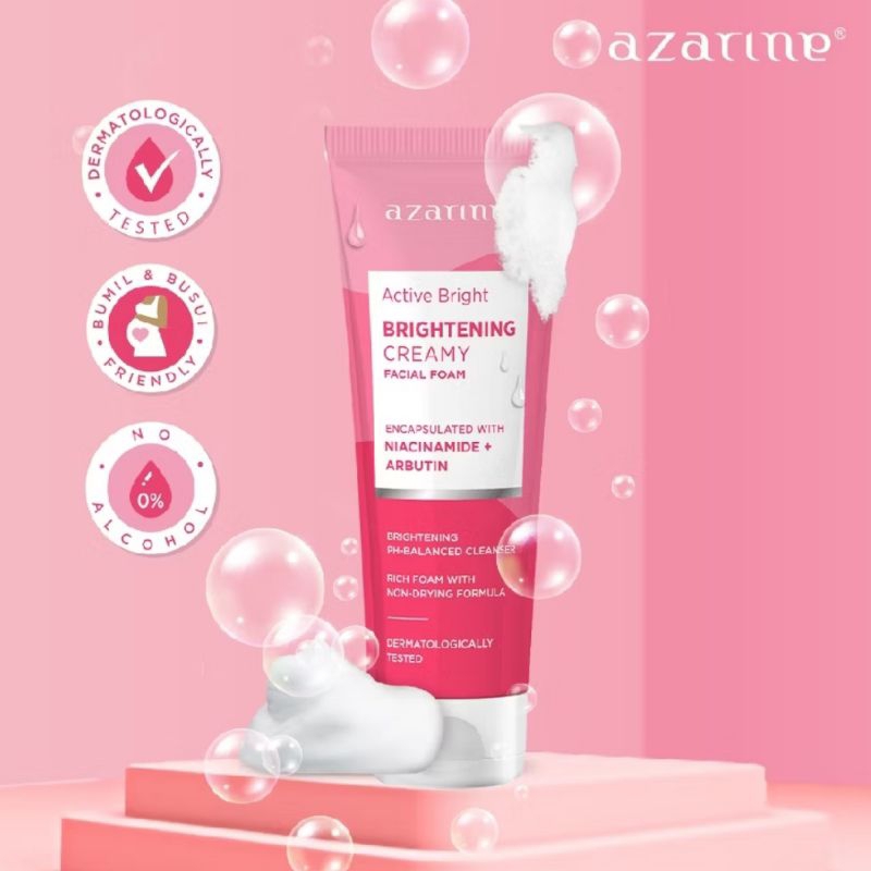Jual Azarine Active Bright - Brightening Creamy Facial Foam 50gr ...