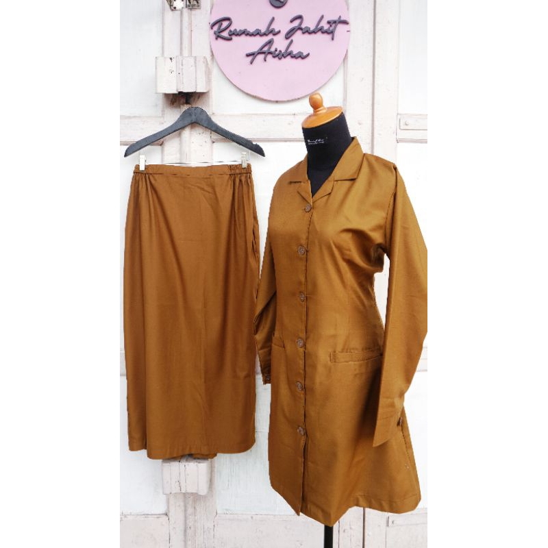 Jual Set Rok & Tunik Khaki/PDH (3) | Rumah Aisha | Shopee Indonesia