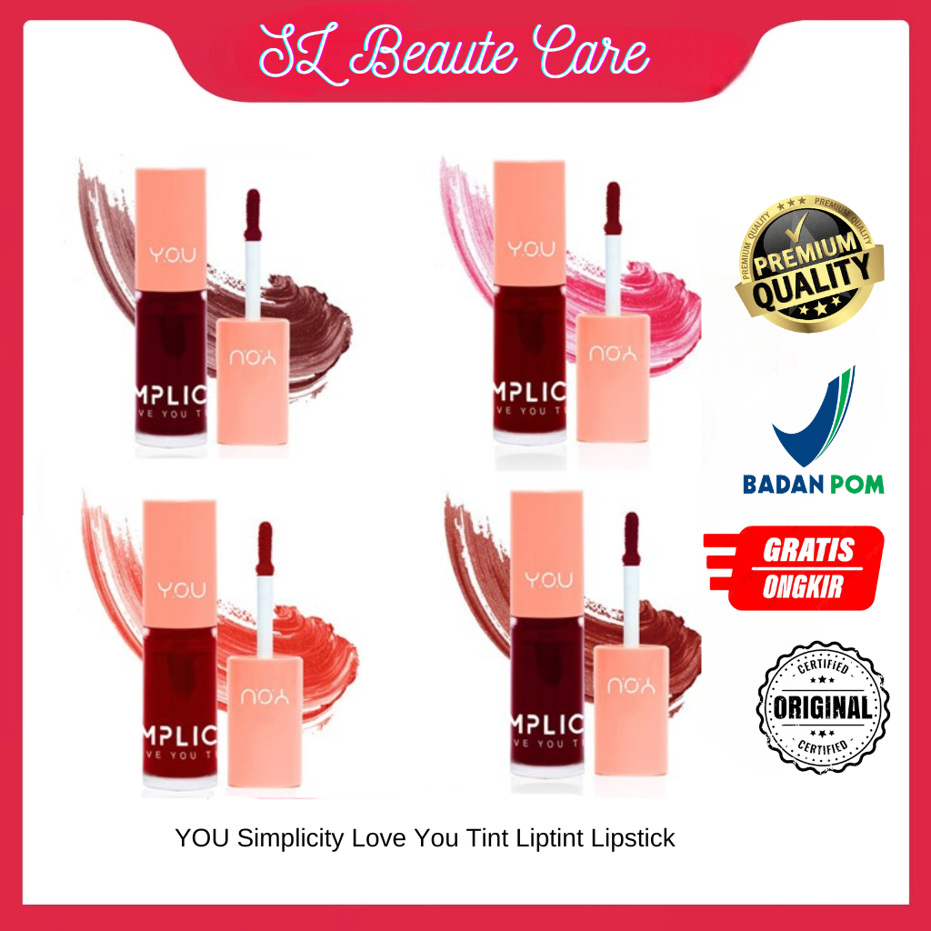 Jual YOU Simplicity Love You Tint Liptint Lipstick Ringan Tahan Lama ...