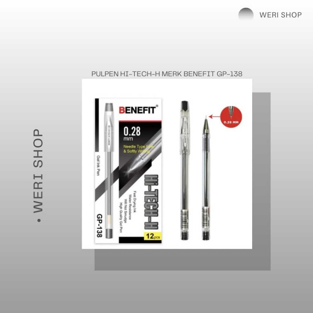 Jual PULPEN HI-TECH-H MERK BENEFIT GP-138 / PULPEN BERKUALITAS (1 PAK ...