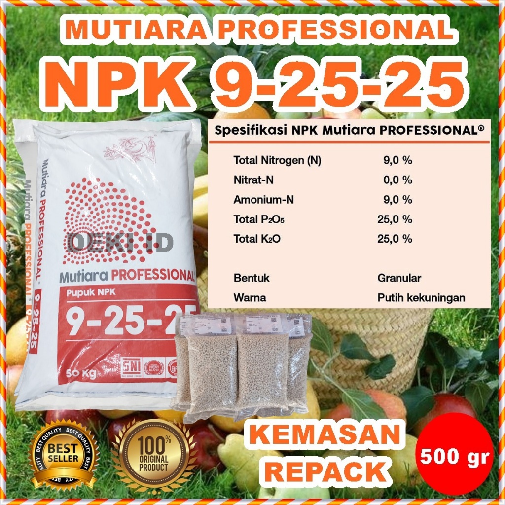 Jual Pupuk NPK Professional 500 gr Repack 9 25 25 Mutiara Meroke ...