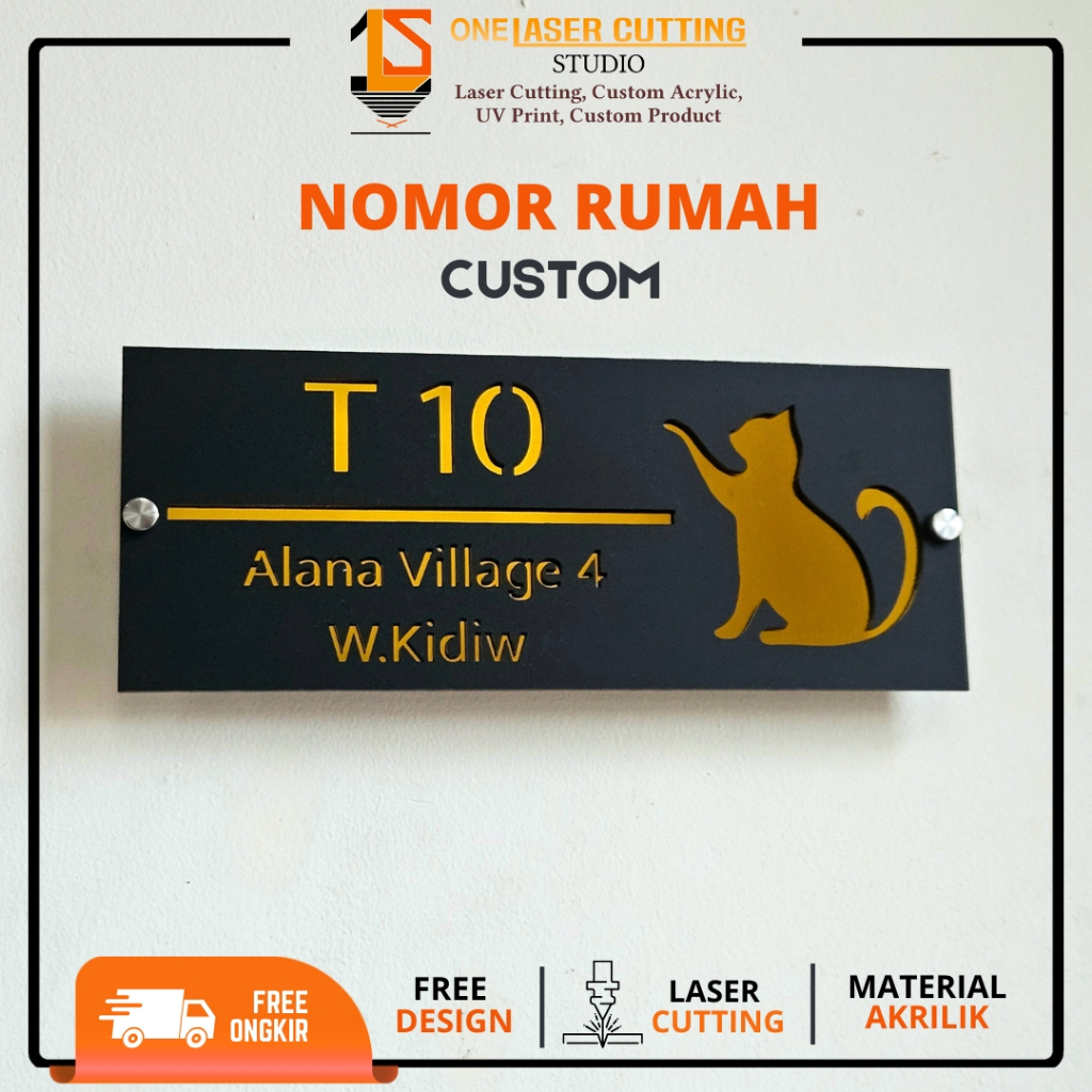 Jual Nomor Rumah Akrilik Custom Design Minimalis Papan Nomor Rumah ...