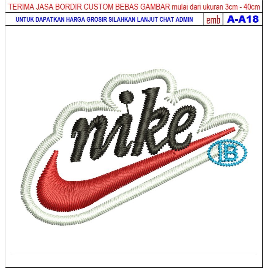 Jual GIB PATCH BORDIR LOGO A-A18 NIKE-RED BLACK | Shopee Indonesia