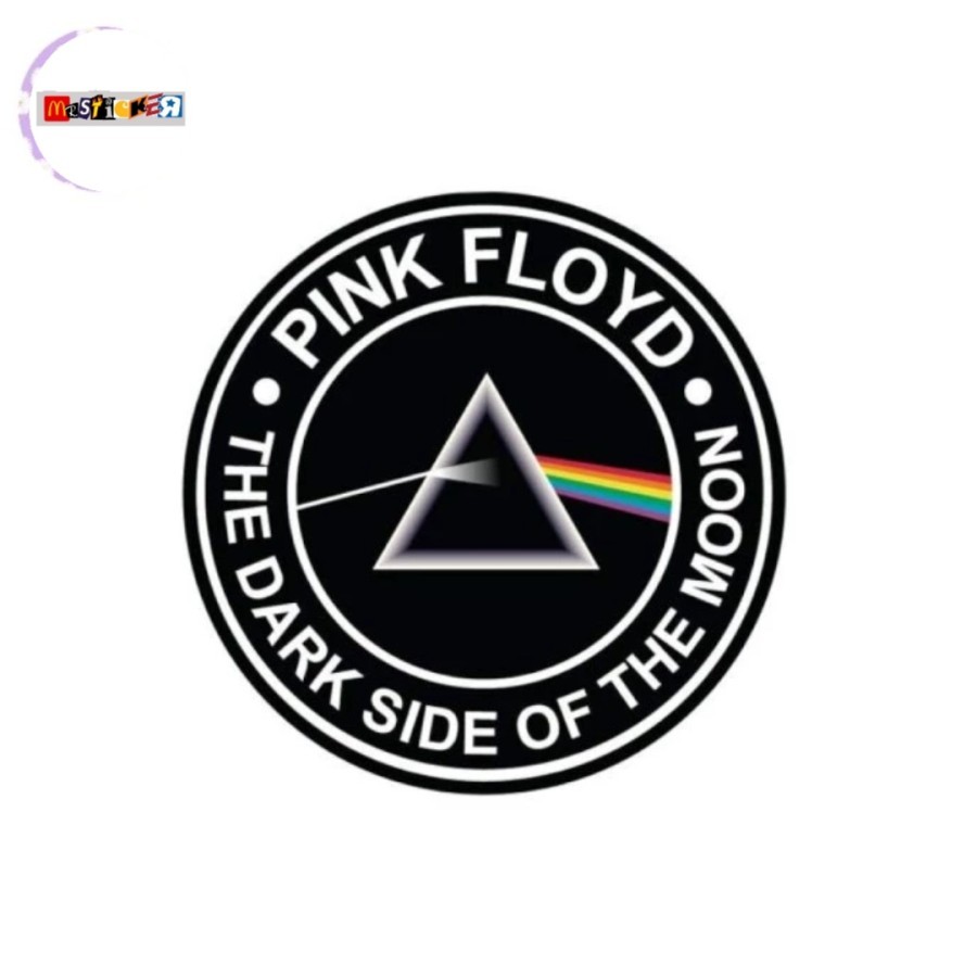 Jual sticker band pink floyd dark side of the moon logo rounded stiker ...