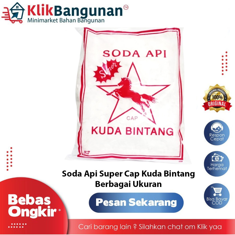 Jual SODA API BUBUK SUPER CAP KUDA BINTANG BERBAGAI UKURAN / PEMBERSIH ...