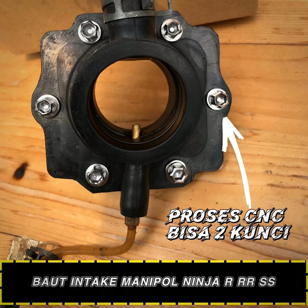 Jual baut intake manipol ninja r rr ss stainless cnc custom 2 kunci ...