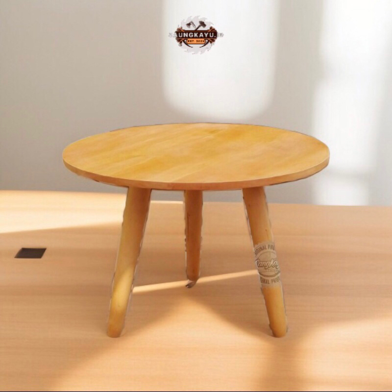 Jual Meja Bulat Kayu Minimali Side / Coffee Table / Table Meja Lesehan ...