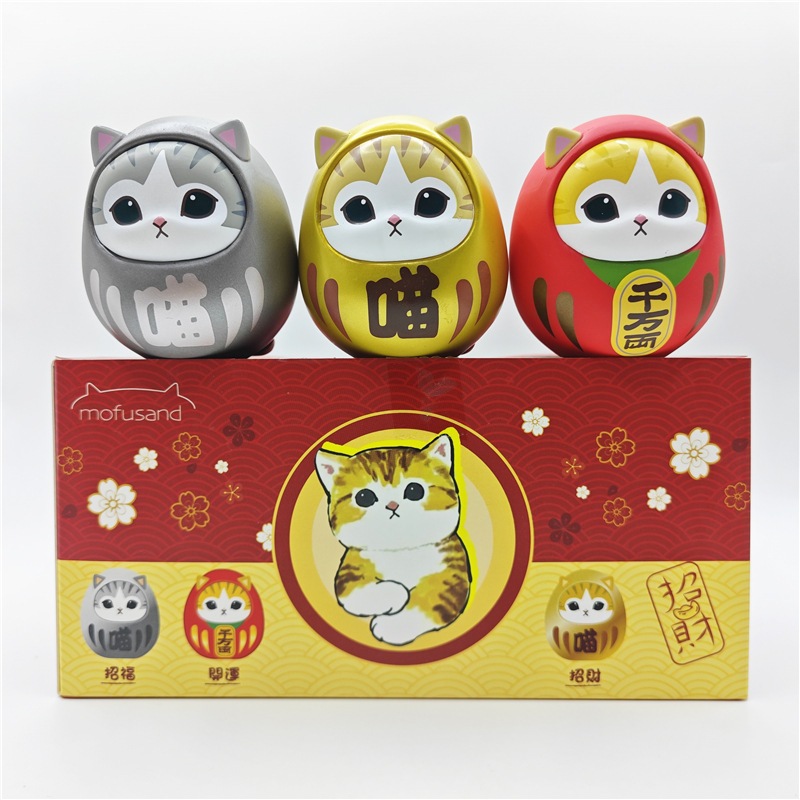 Jual Blindbox Figure Mofusand Gaya Daruma Red Gold Silver Set Pajangan ...