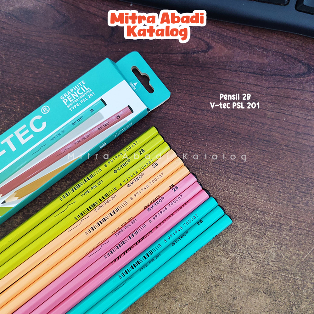 Jual (12 PCS) PENSIL 2B V-TEC PSL 201 / 1 pack pak vtec psl201 pencil ...