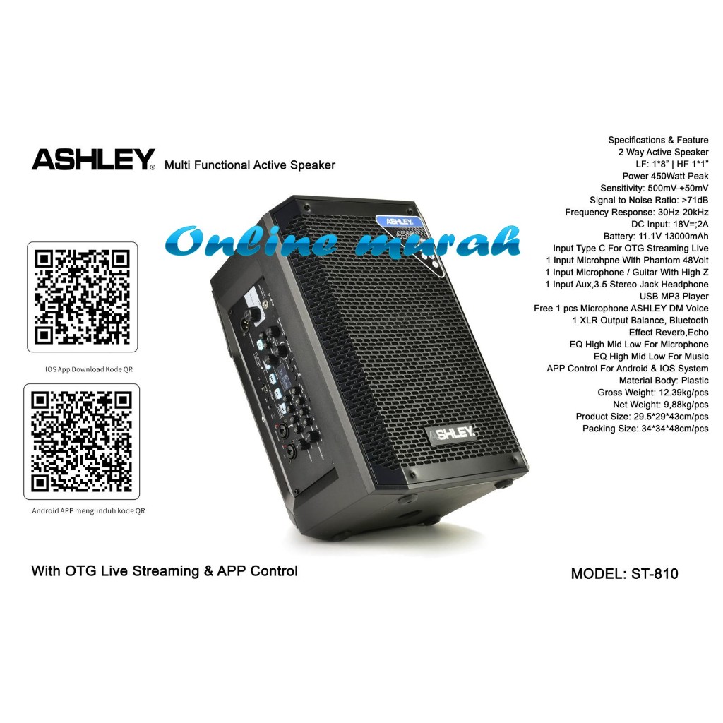 Jual speaker monitor multi functional portable with otg live streaming & app control ashley ...