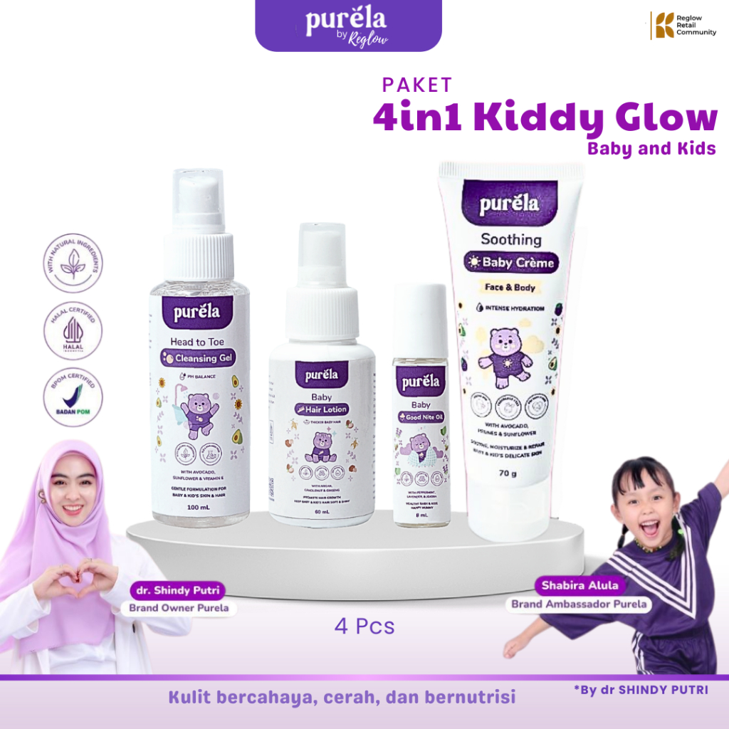 Jual Purela by Reglow Paket 4in1 Kiddy Glow Kulit Bercahaya Cerah dan ...