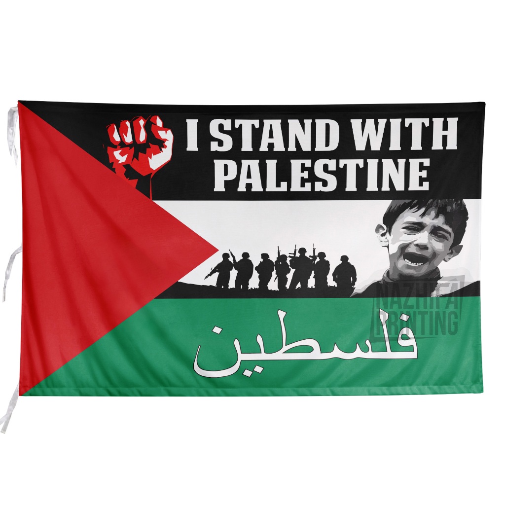 Jual Nazhifa Printing - Bendera Palestina ( I STAND WITH PALESTINE ...