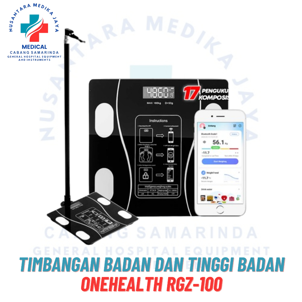 Jual Timbangan Badan Digital Plus Pengukur Tinggi Badan Onehealth RGZ-100 Timbangan digital ...
