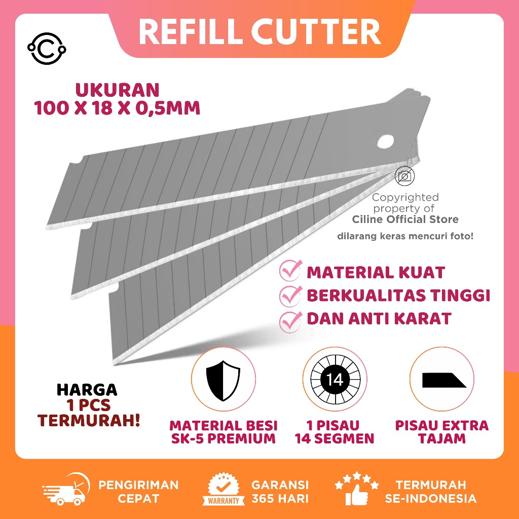 Jual Isi Cutter Besar L-150 HARGA(1pcs) Original Kuat dan Tajam ...