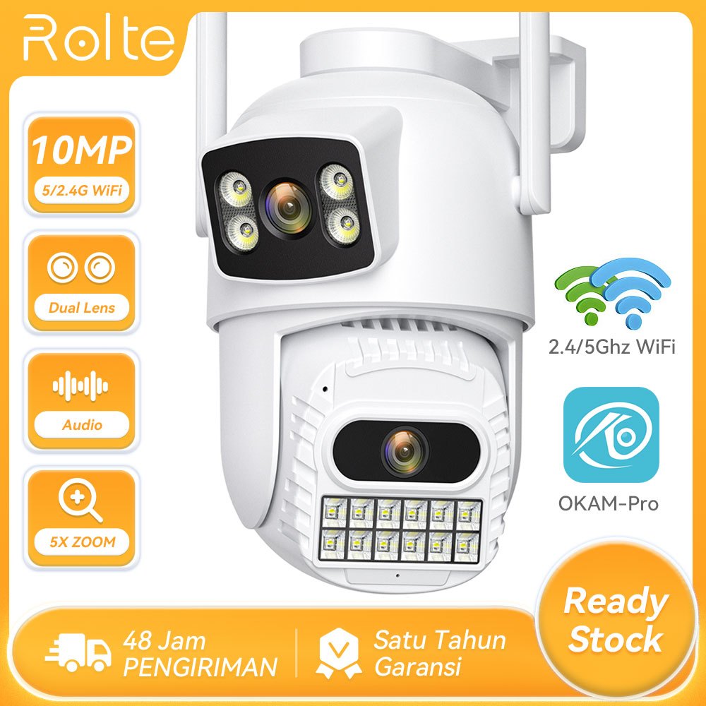 Jual Rolte 10MP 5Ghz/2.4Ghz Kamera WiFi PTZ Outdoor Auto Tracking CCTV ...