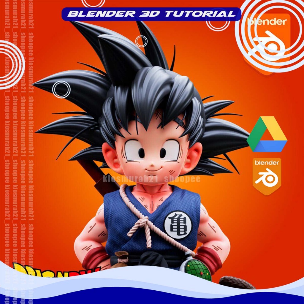Jual Blender 3D Tutorial Modeling Character in Blender - Son Goku ...