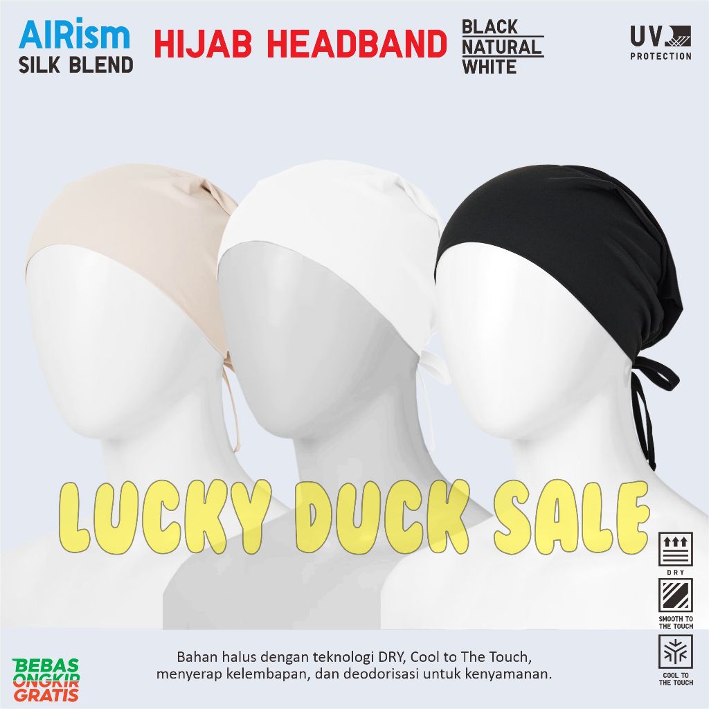 Jual UNIQLO Women Airism Headband Inner Ciput Hijab Nyaman Bandana ...