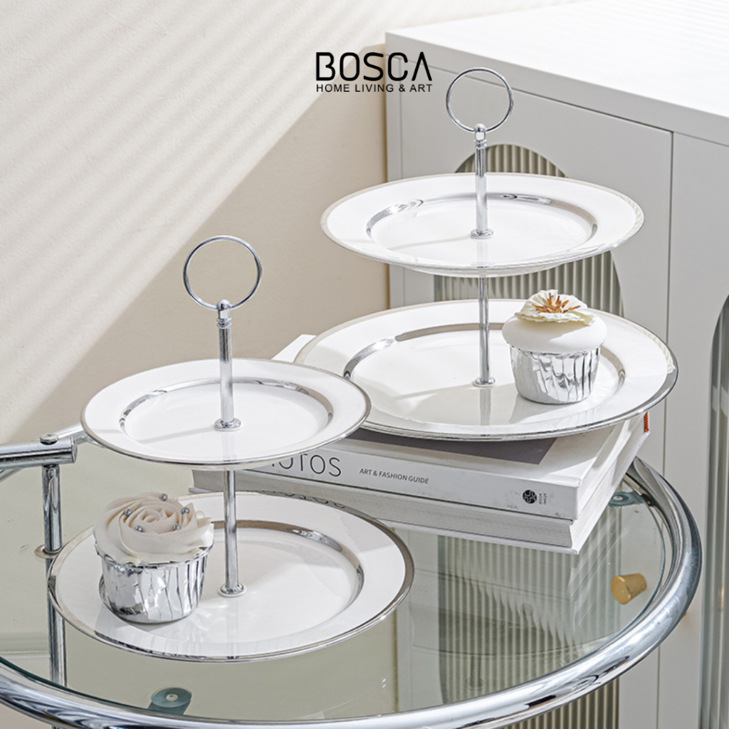 Jual Bosca Living - Madeline Cake Tray / Tempat Kue Susun Tingkat / Piring Kue Cake Dessert 2 ...
