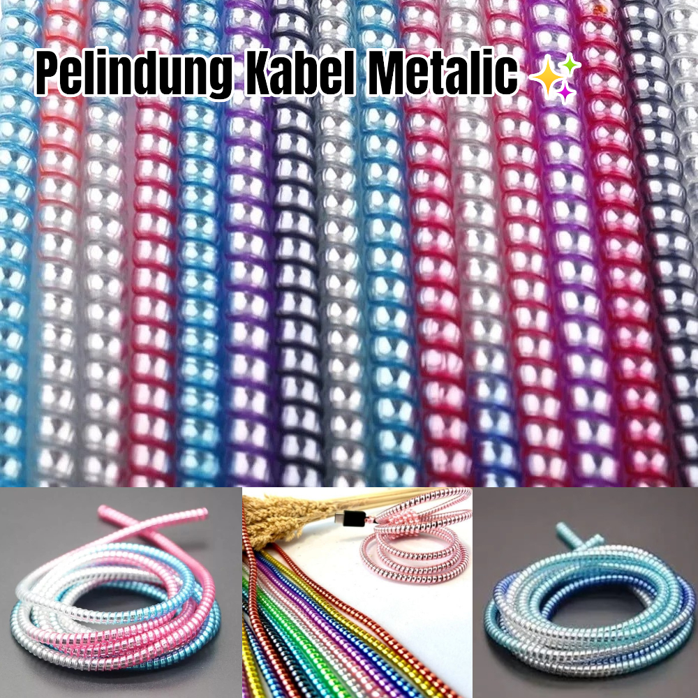 Jual Semesta ~ Pelindung Kabel AESTHETIC METALIC HOLOGRAM SHINING ...