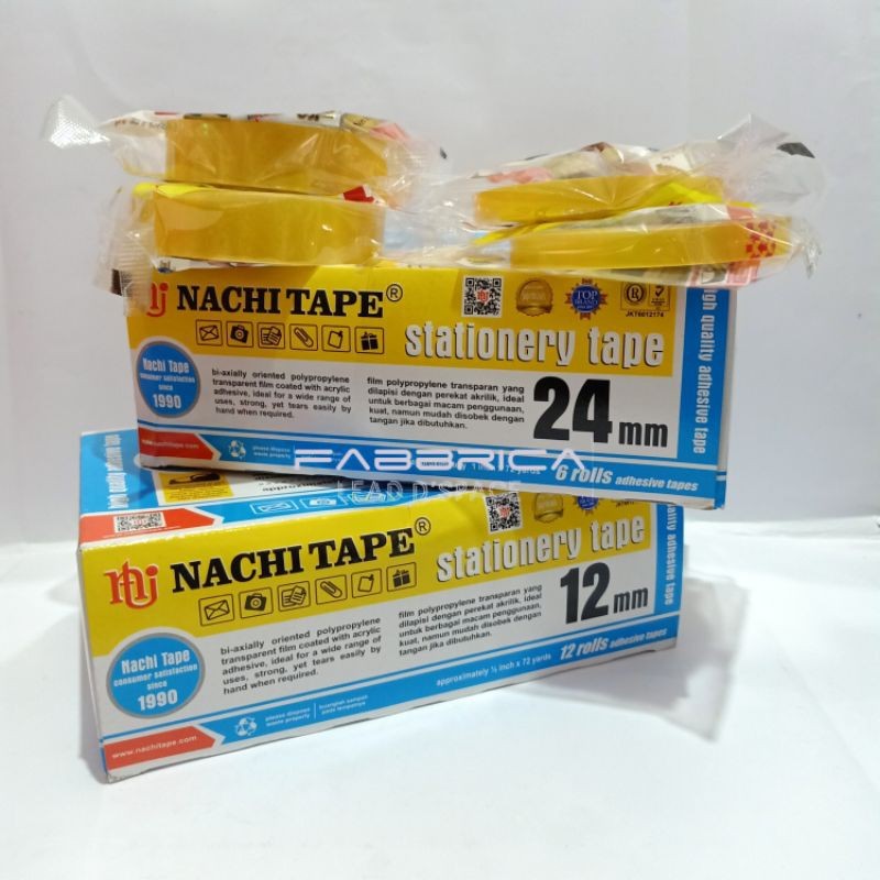 Jual NACHI STATIONERY TAPE 12mm SELOTIP SOLATIP LAKBAN SOLASI ISOLASI ...