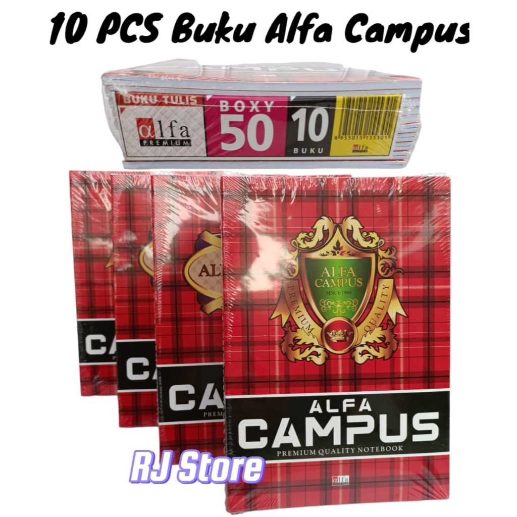 Jual 1 pack isi 10 buku tulis alfa campus 50 lembar ukuran besar/boxy | Shopee Indonesia