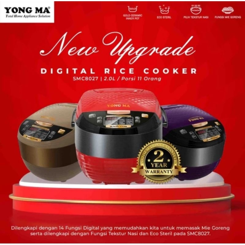 Jual YONG MA RICE COOKER MAGIC COM 2 LITER SMC-8027 | Shopee Indonesia