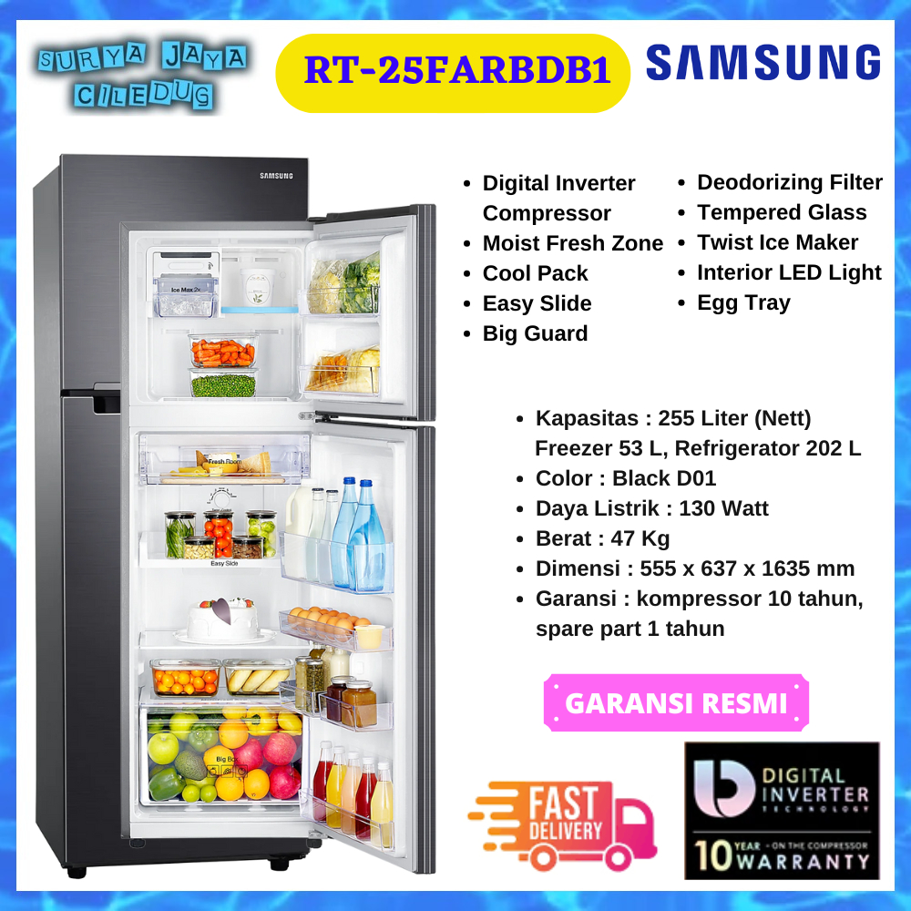 Jual KULKAS SAMSUNG RT25FARBDB1 2 PINTU BLACK DIGITAL INVERTER - JABODETABEK | Shopee Indonesia