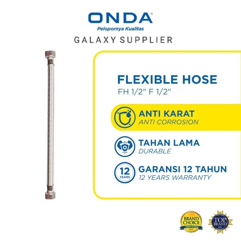 Jual [ORIGINAL] ONDA - HOT WATER FLEXIBLE HOSE / SELANG AIR PANAS 1/2 INCH BERBAGAI MACAM UKURAN ...