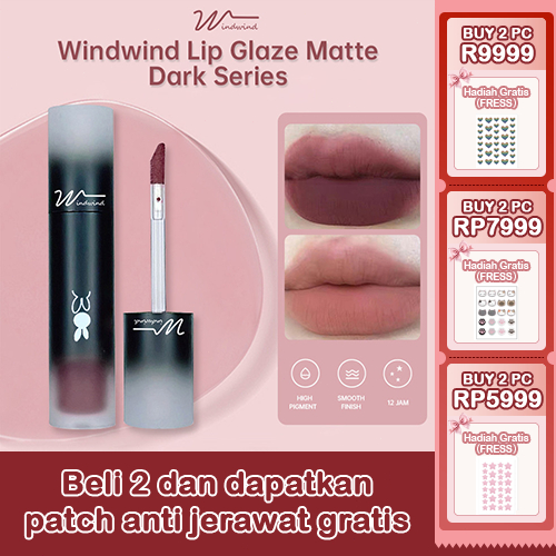 Jual Windwind Matte Lip Glaze Dark Series Lipstick Velvet Lip Gloss ...