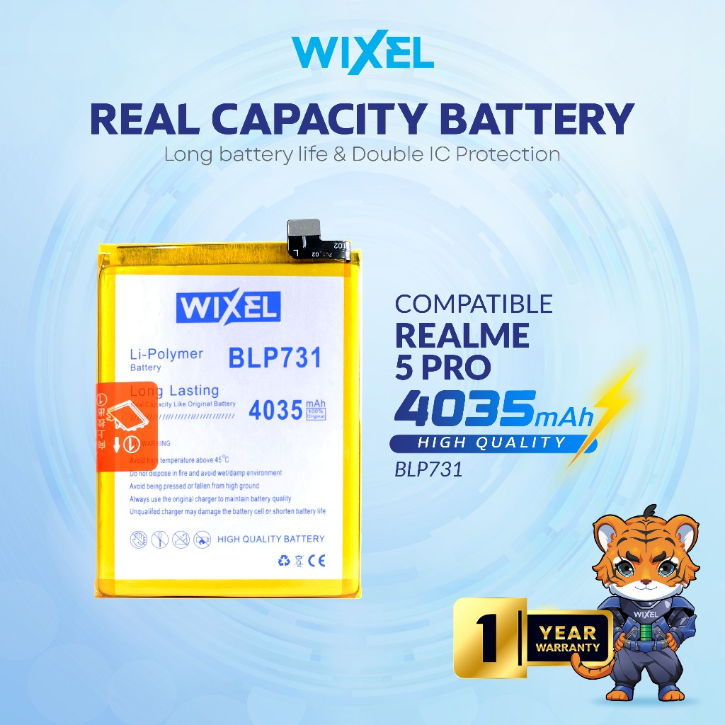 Jual WIXEL Baterai Realme 5 Pro BLP731 Double Power Real Capacity Batre ...