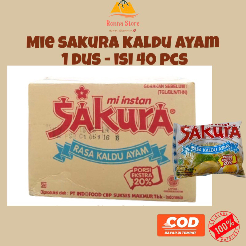 Jual SAKURA Mie Kuah Kaldu Ayam Food Instan Noodles 60gr | Shopee Indonesia
