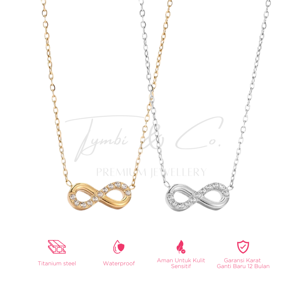 Jual Tymbi&Co - Infinity Necklace | Kalung Anti Karat Infinity Titanium ...