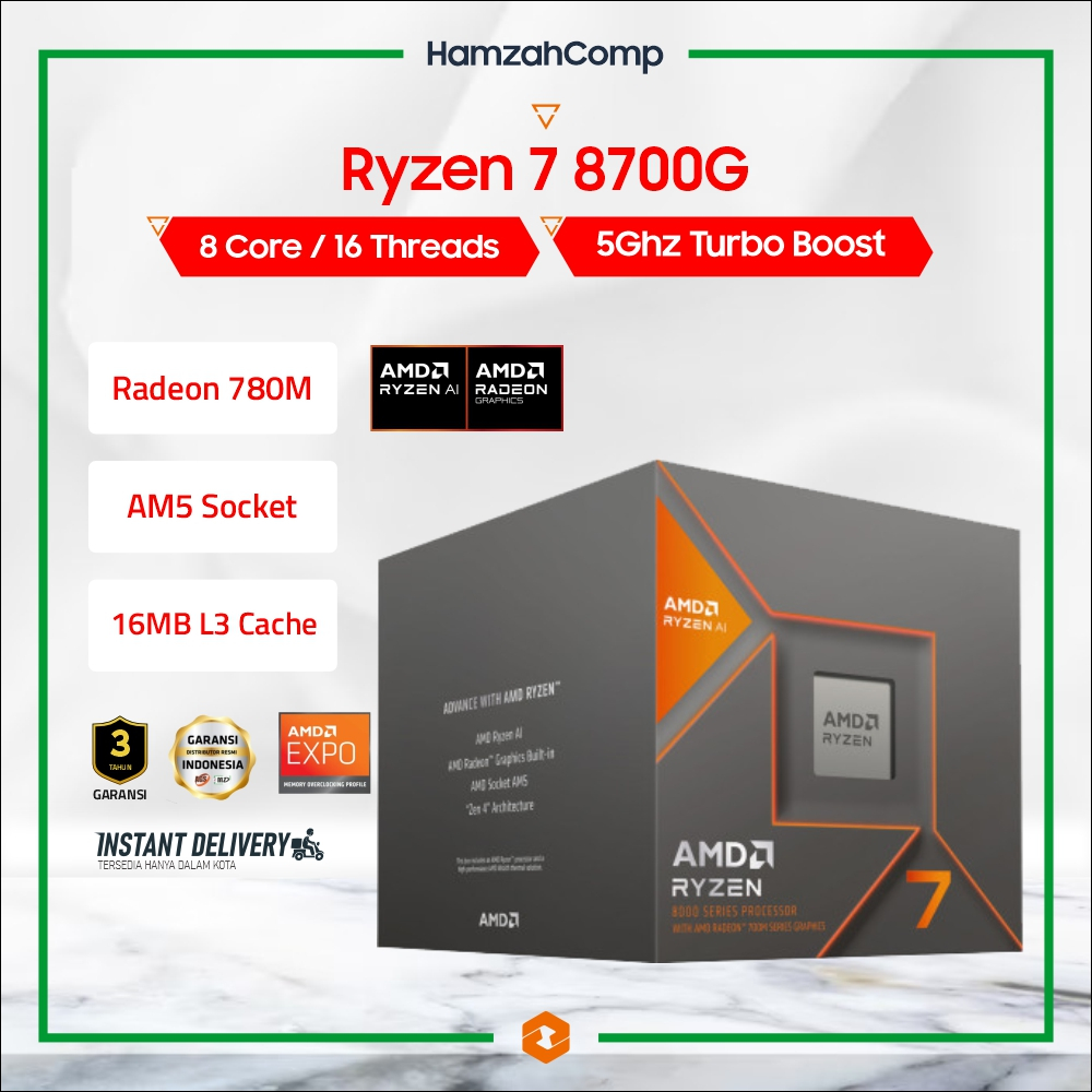 Jual AMD Ryzen 7 8700G 4.2Ghz Up to 5.1Ghz 16MB Cache Box with Wraith Stealth Cooler | Shopee ...