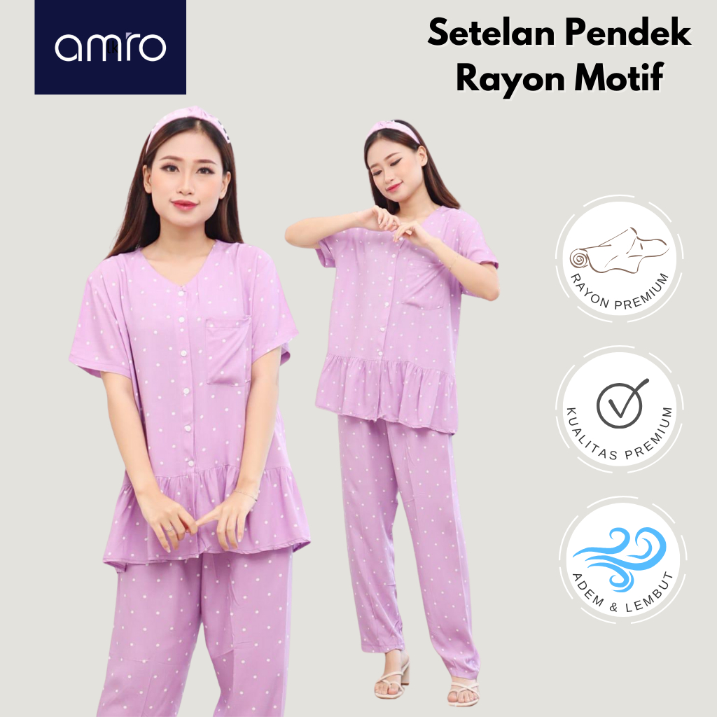 Jual AMRO SLEEPWEAR - CAROLINE SET - ONE SET - HOMEY SET - CP KERUT ...