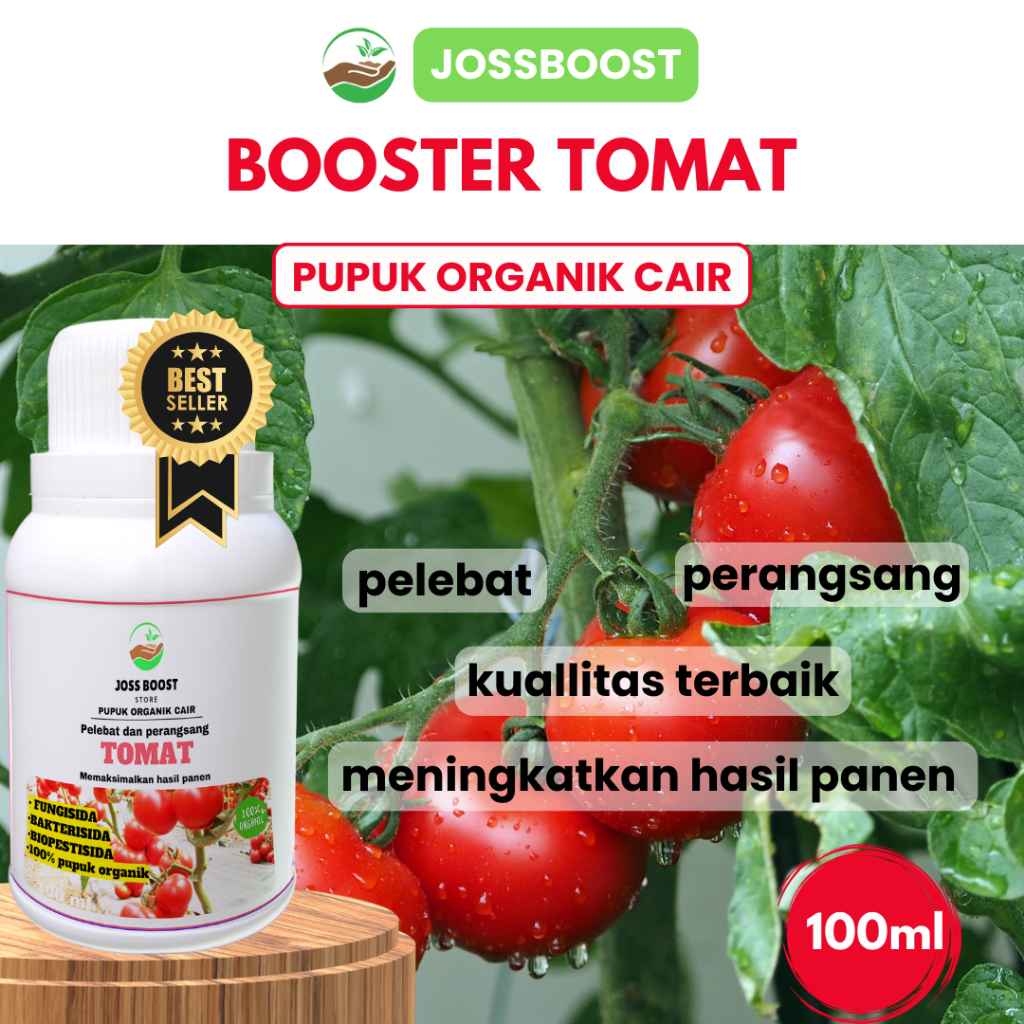 Jual booster cair TOMAT melebatkan buah maksimal 100ml, pupuk cair organik untuk tanaman TOMAT ...