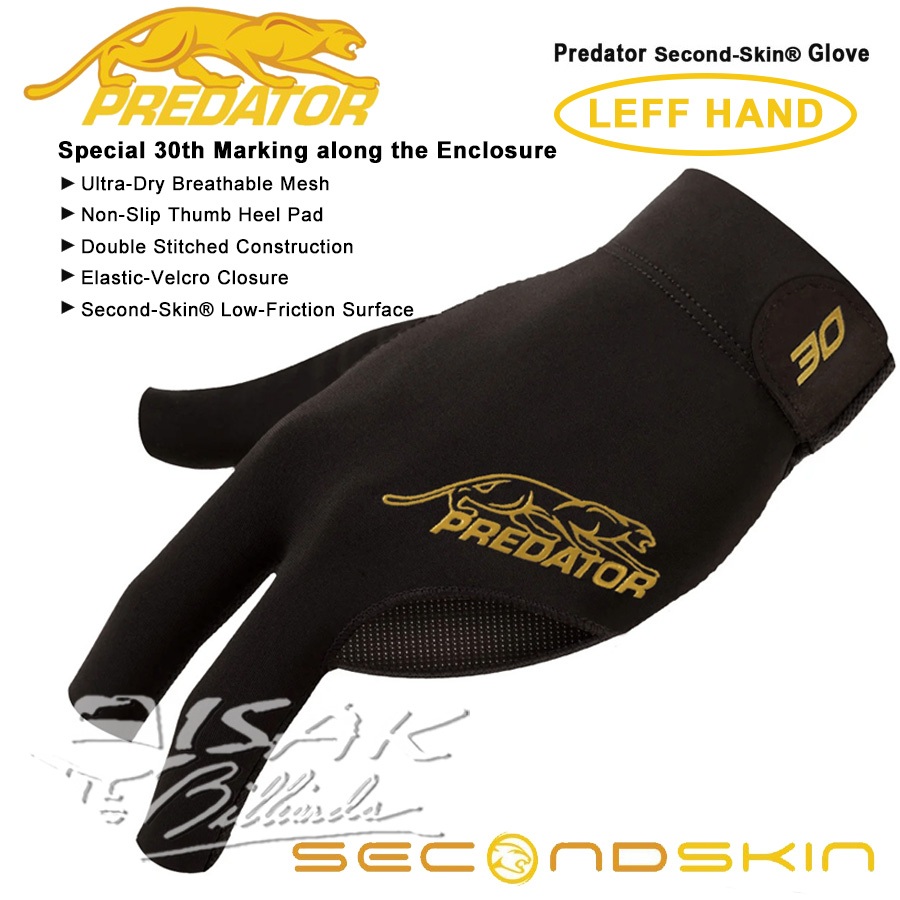 Jual Predator Glove Black & Gold - Left - Billiard Glove 30th ...