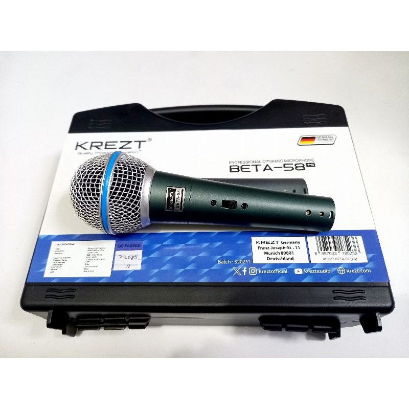 Jual MICROPHONE, MIC DYNAMIC KREZT BETA 58S (ORIGINAL) | Shopee Indonesia