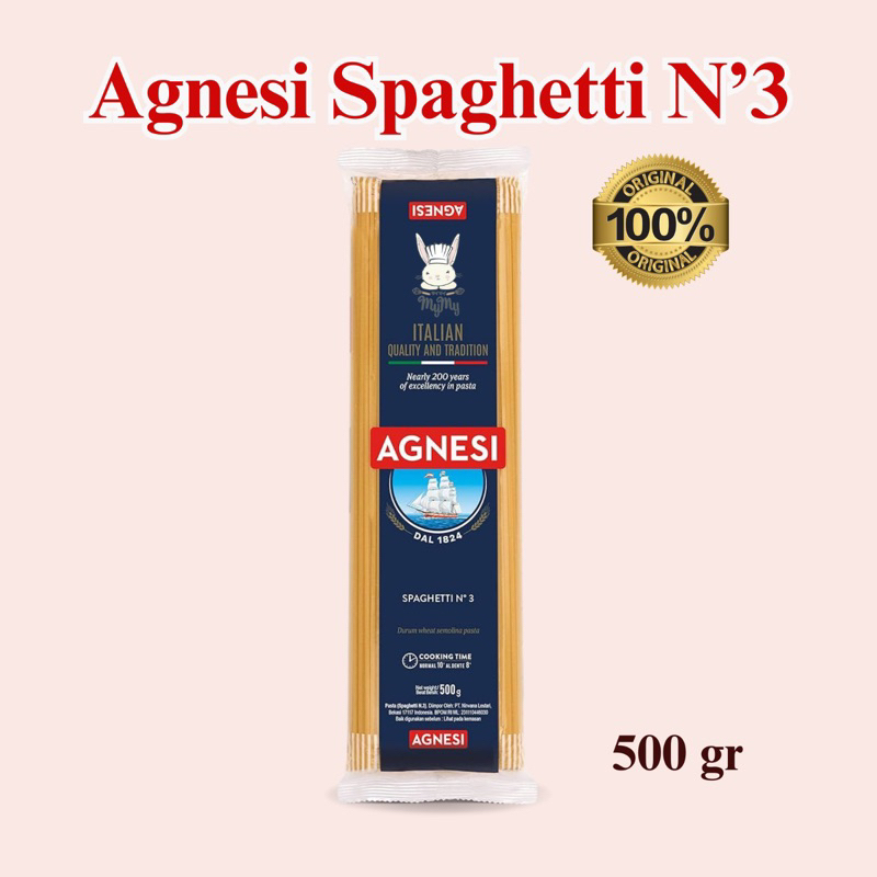 Jual Agnesi Spaghetti N.3 | Pasta Spaghetti 500gr | Shopee Indonesia