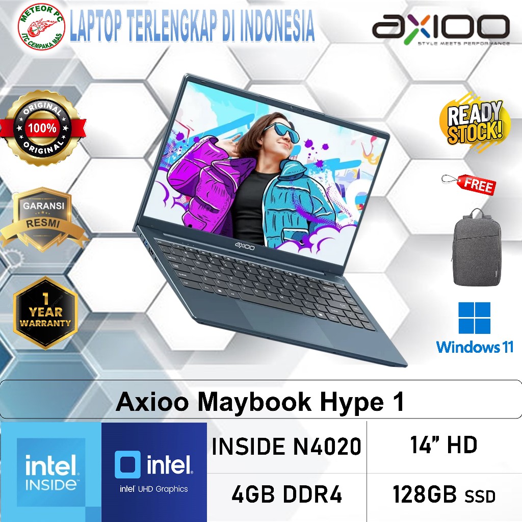 Jual Axioo MyBook Hype 1 Intel Celeron N4020/4GB/128GB/HD - Windows 11 ...