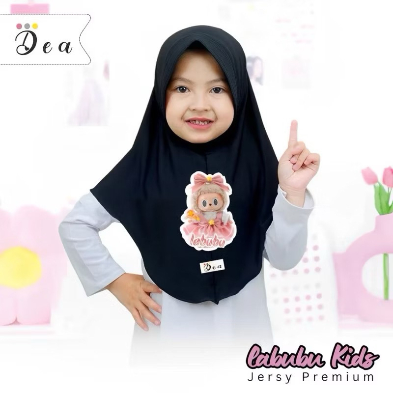 Jual Hijab anak Labubu viral premium / jilbab anak instan labubu ...