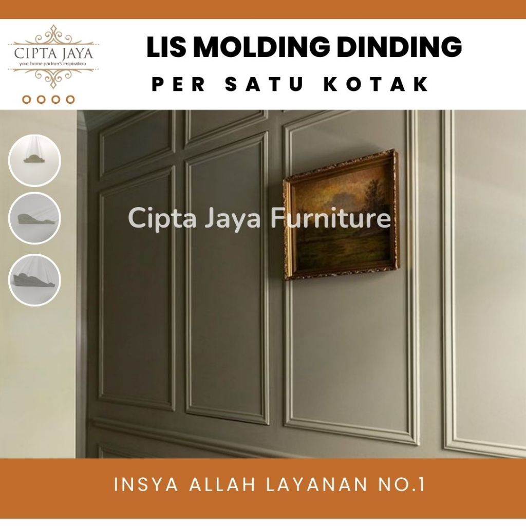 Jual Moulding molding kayu gipsum dinding kayu siap pakai pvc foam wall ...