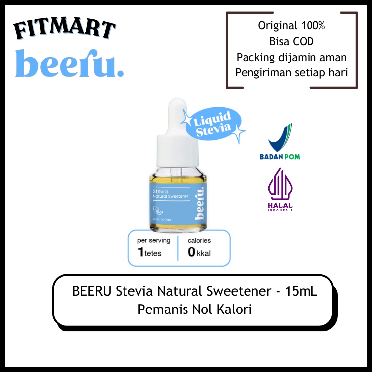Jual Beeru Stevia Natural Sweetener 5 mL dan 15 mL Gula Pemanis 0 ...