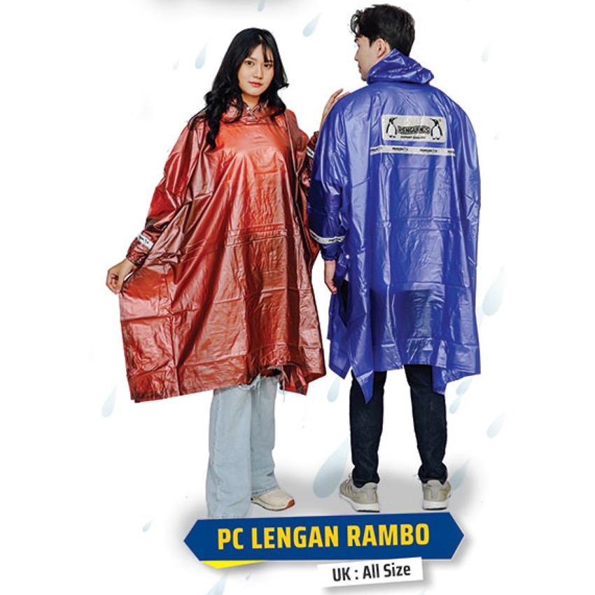 Jual JAS HUJAN PONCO LENGAN RAMBO PENGUINS UKURAN XL METALIK | Shopee ...