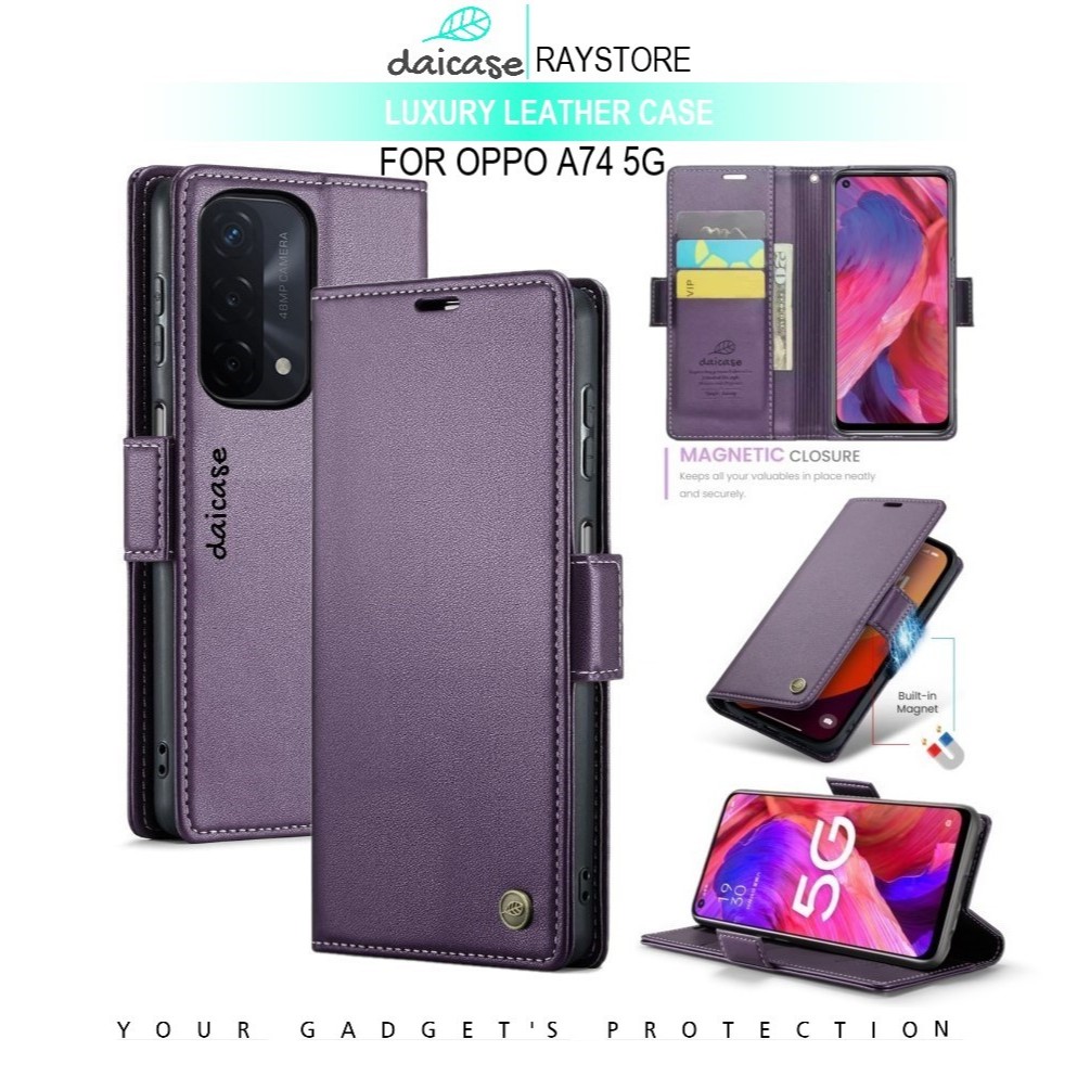 Jual OPPO A74 (5G) FLIP LEATHER CASE PREMIUM-FLIP WALLET CASE UNTUK ...