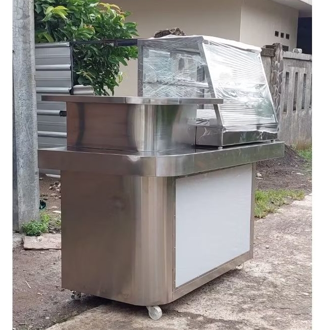 Jual meja booth stainless neon box fried chicken ukuran 150cm | Shopee ...