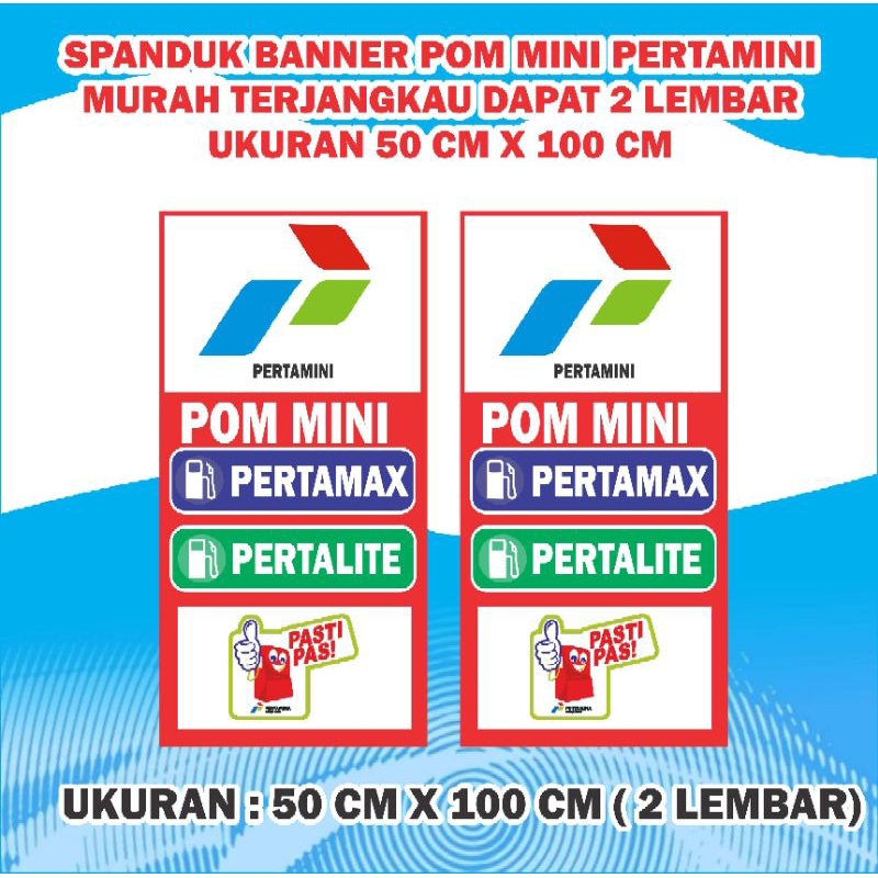 Jual SPANDUK BANNER POM MINI PERTAMINI MURAH TERJANGKAU DAPAT DUA ...