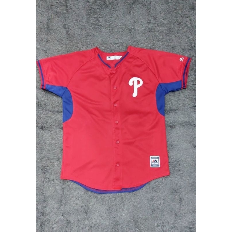 Jual Jersey baseball MLB Philies Majestic | Shopee Indonesia